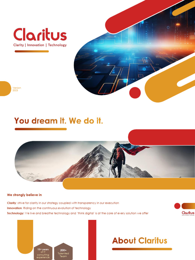 Claritus Corporate Deck | PDF | Mobile App | Microsoft Azure