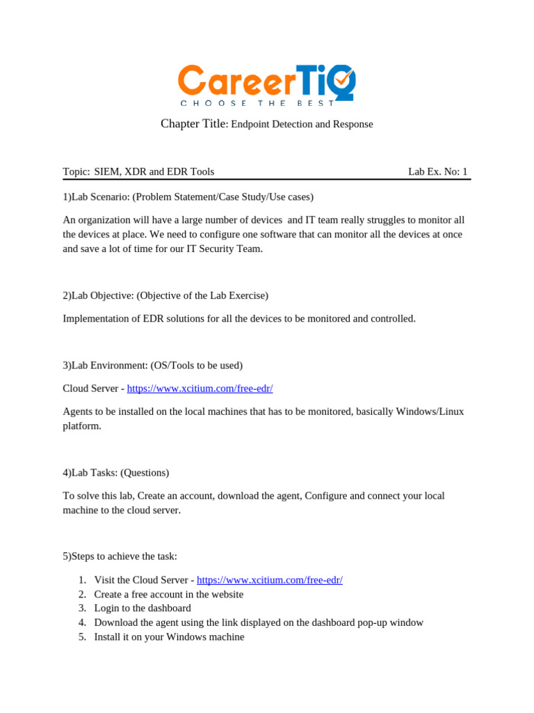 7.1 - EDR Implementation - Lab1 | PDF