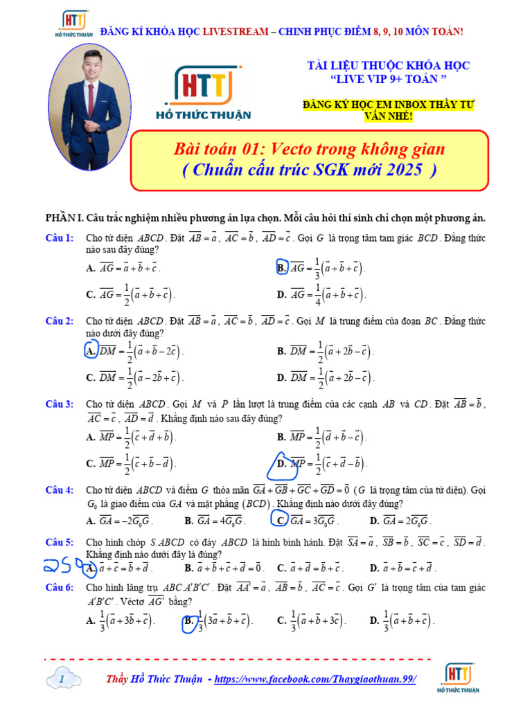 Bài 01 Vecto Trong Ko Gian | PDF