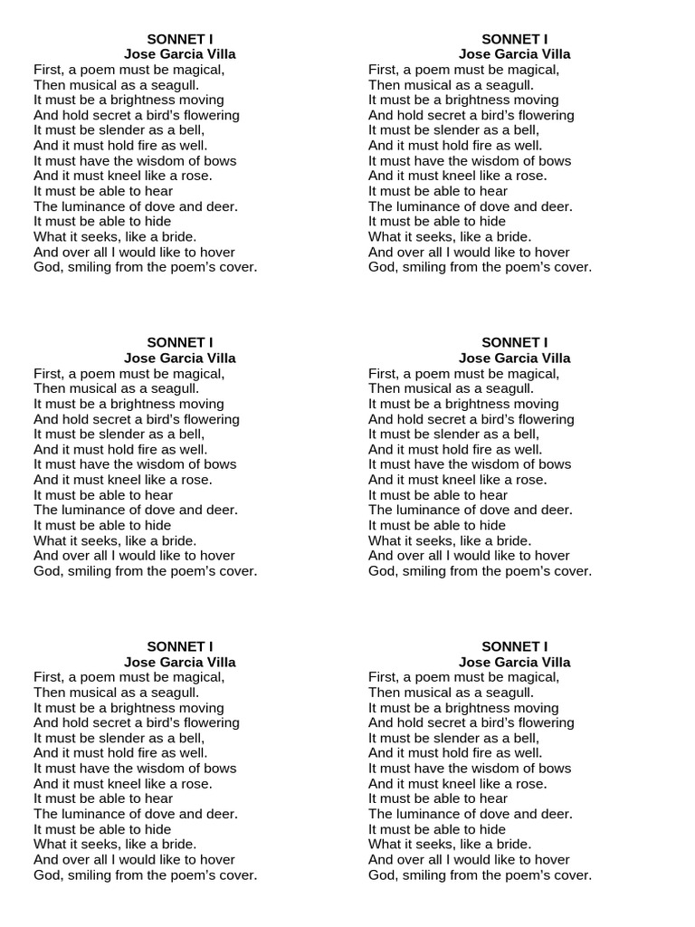 SONNET I | PDF