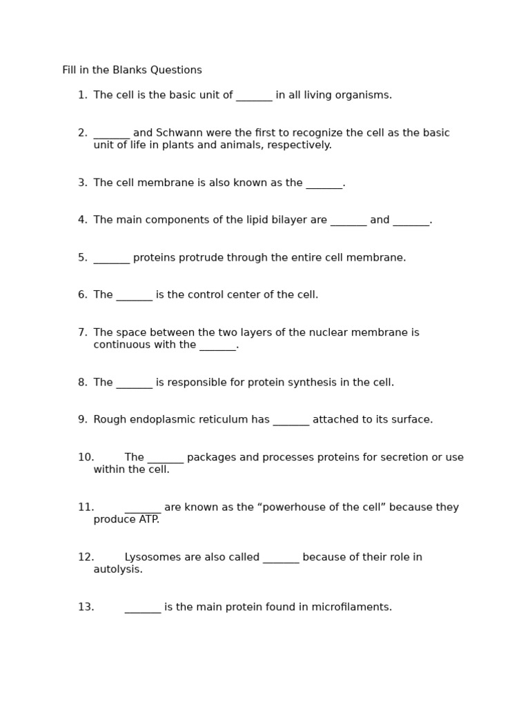 Questions on the Cell | PDF | Cell (Biology) | Endoplasmic Reticulum