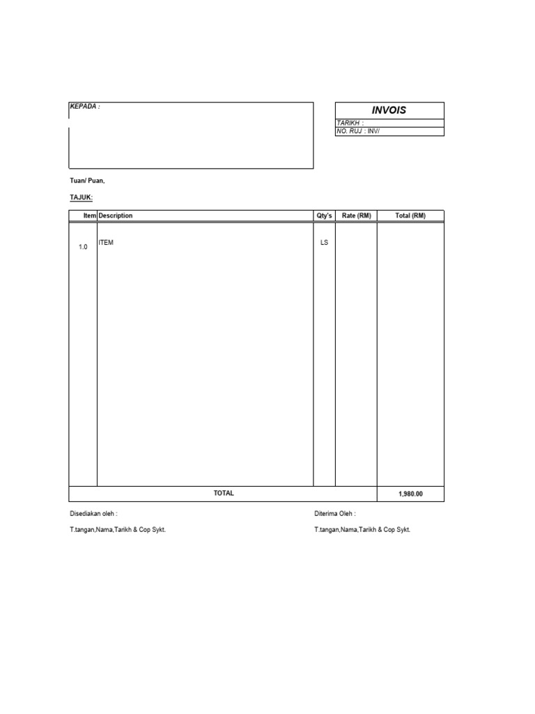 Contoh Invoice Pdf