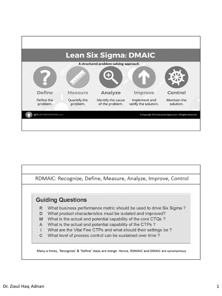 RDMAIC vs DMAIC: Structured Problem Solving | PDF