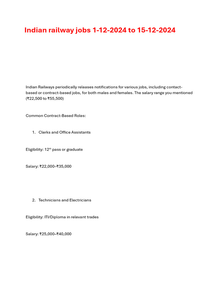 Indian railway job | PDF