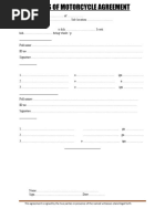 Motorcycle Agreement | PDF