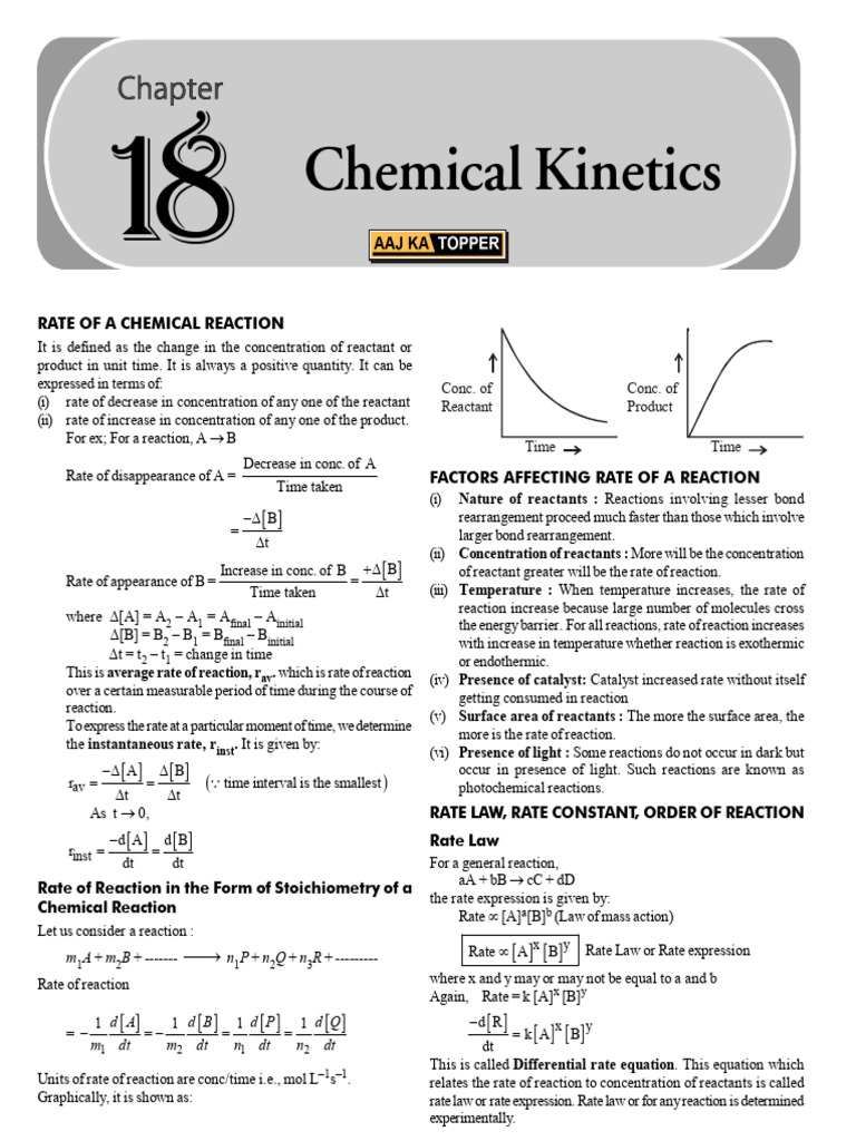 18. Chemical Kinetics | PDF | Reaction Rate | Activation Energy