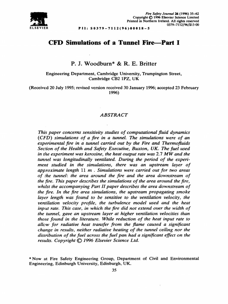 CFD Simulations of A Tunnel Fire-Part I | PDF | Fluid Dynamics | Turbulence