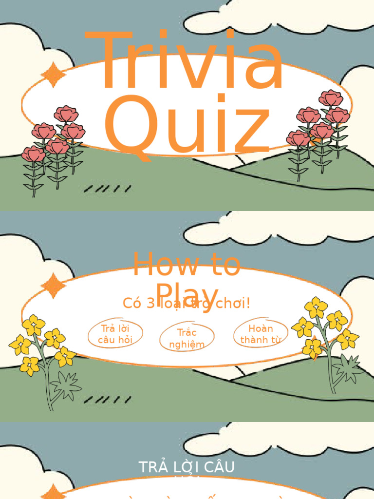 Orange and Green Illustrative Trivia Quiz Presentation | PDF