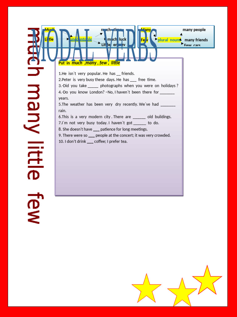 Quantifiers Many Much Few Little | PDF