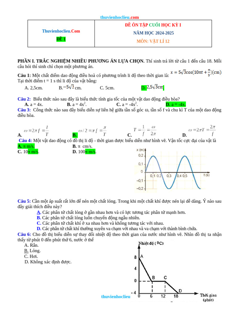 thuvienhoclieu.com-10-De-on-thi-HK1-Vat-li-12-nam-24-25 | PDF