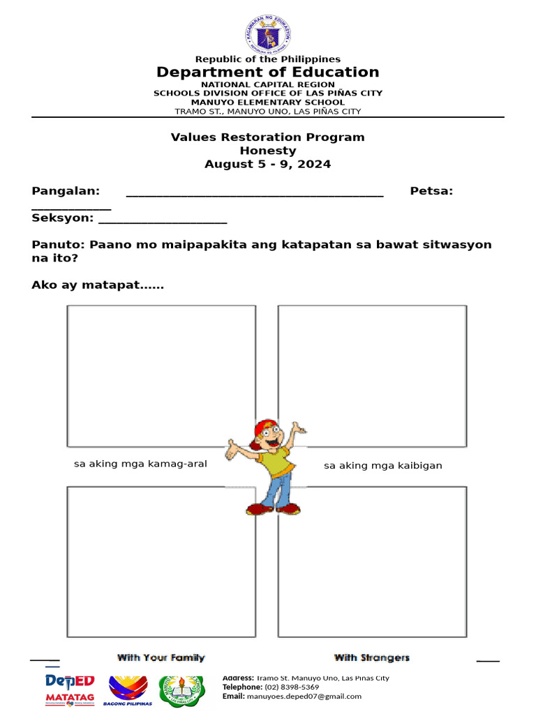 Grade 4 VRP Honesty | PDF