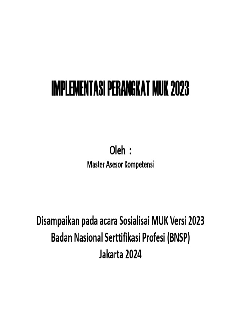 IMPLEMENTASI PERANGKAT MUK 2023 | PDF