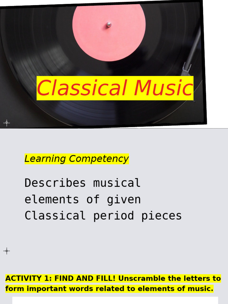 2nd Quarter Classical Music MELC 1 | PDF