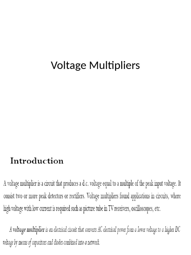 Voltage Multipliers | PDF