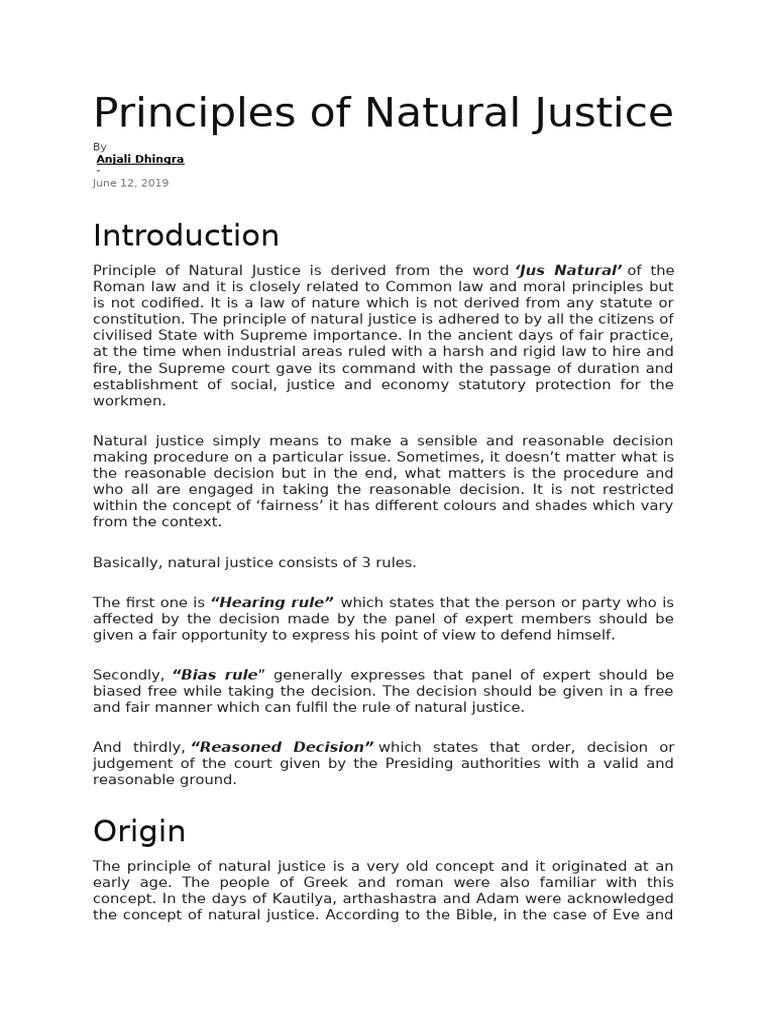 Principles of Natural Justice | PDF | Justice | Crime & Violence