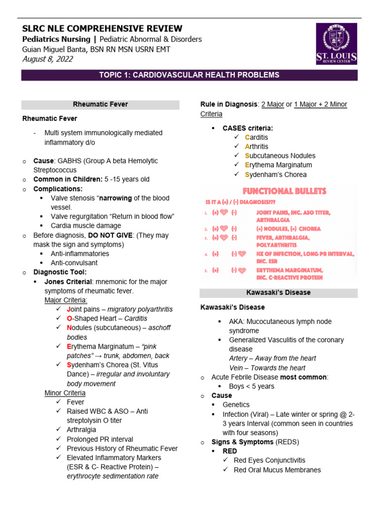 PEDIA Cardio Respiratory Problems PDF | PDF | Diseases And Disorders ...