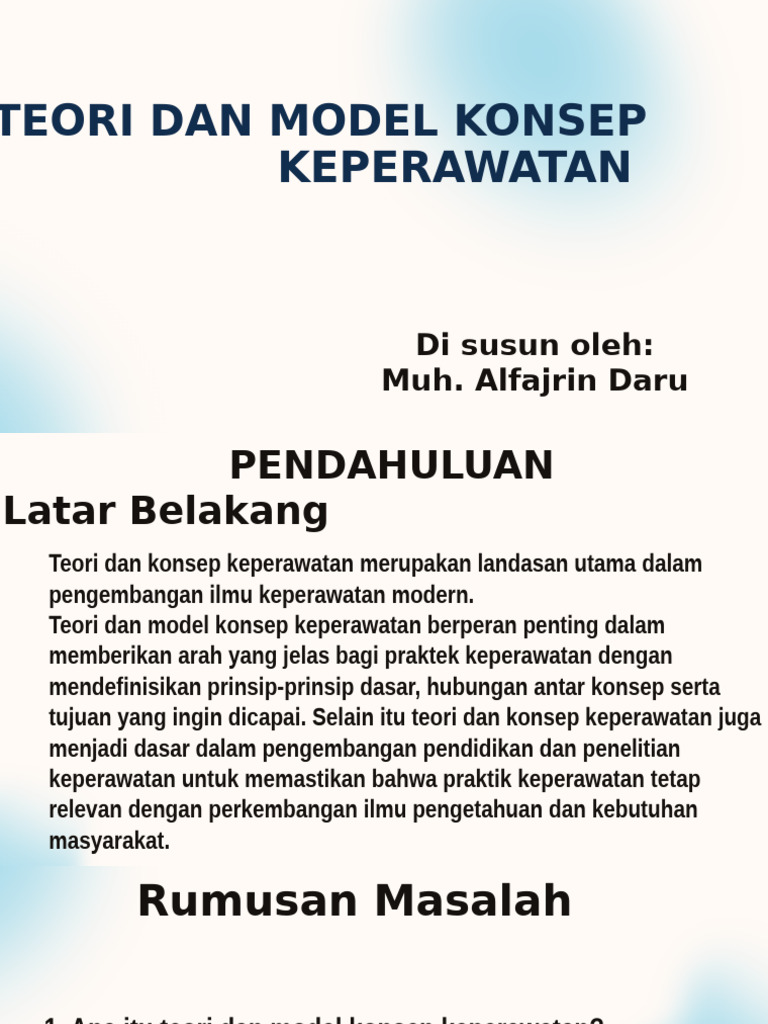 Teori dan Model Konsep Keperawatan | PDF