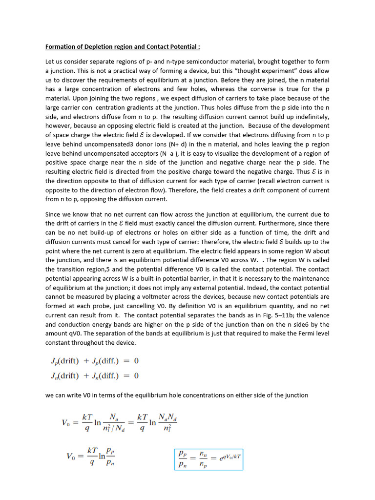 17-PN Junction, Depletion Region-12-04-2023 | PDF | P–N Junction | Solid State Engineering
