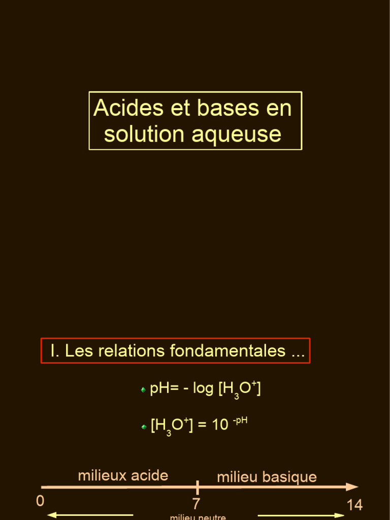 Acides et bases en solution aqueuse | PDF | Ph | Acide