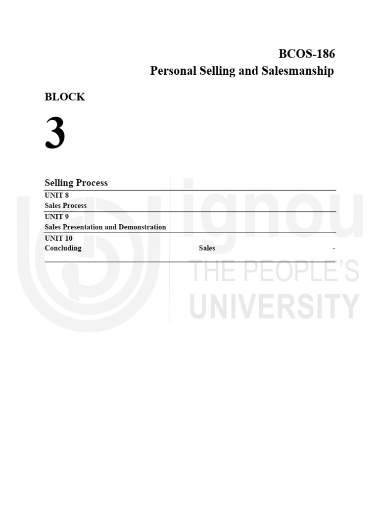 Block-3 | PDF | Sales