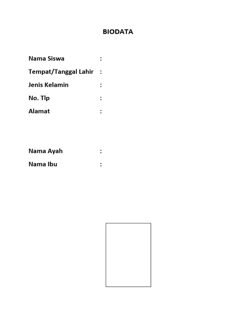 Biodata 1 | PDF
