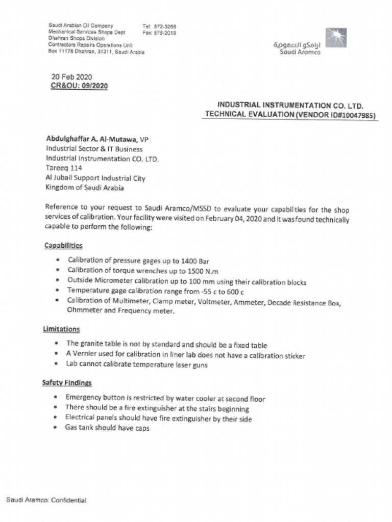 IIC-Aramco Approval. | PDF