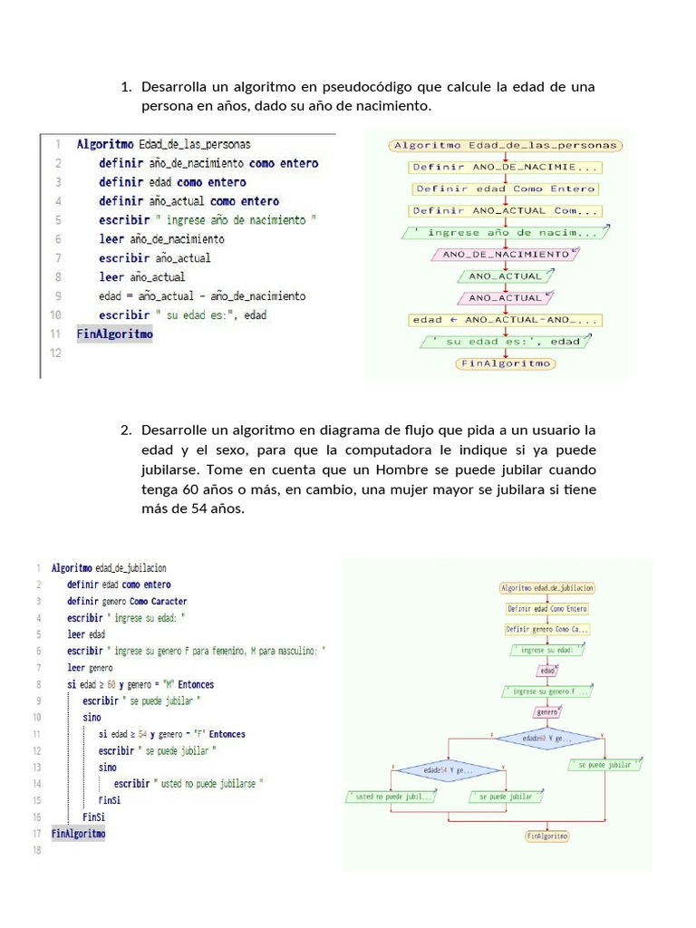 Balotario de Ejercicios de Algoritmo | PDF