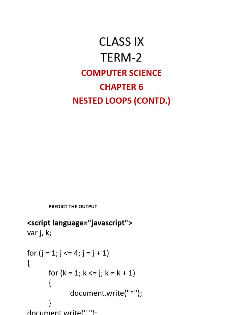 Class 9 Nested Loops 2 | PDF