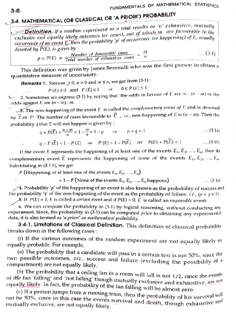 Classical Probability and Note (last page) | PDF | Theorem | Axiom