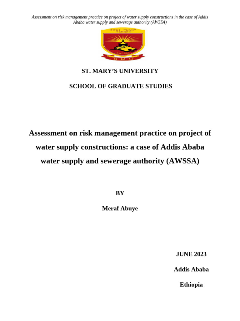 Meraf. Thesis Approved On Climate | PDF | Risk | Risk Management