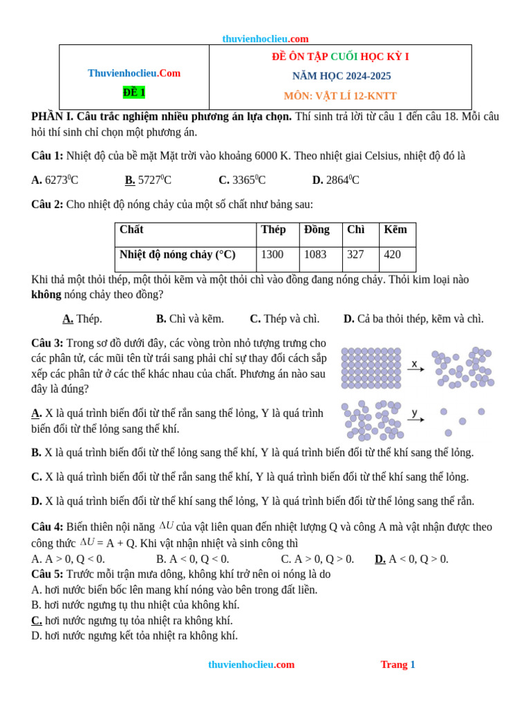 thuvienhoclieu.com-Bo-20-De-kiem-tra-cuoi-HK1-Vat-li-12-KNTT-24-25 | PDF