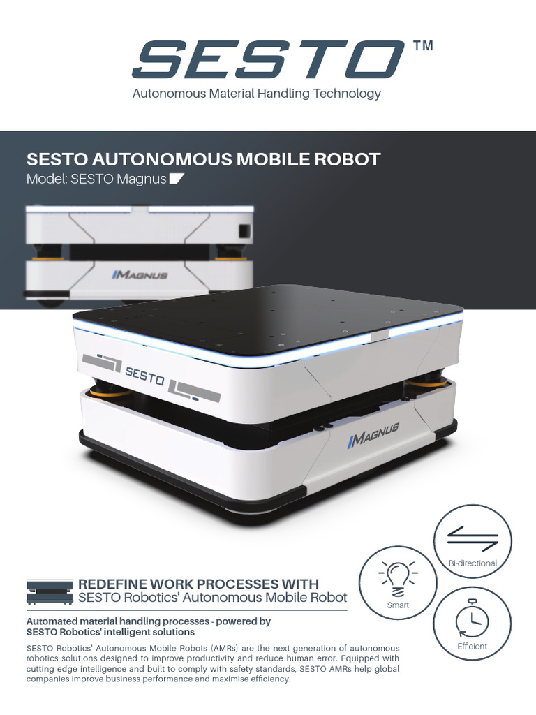 SESTO Magnus: Advanced AMR Solutions | PDF | Robotics | Robot