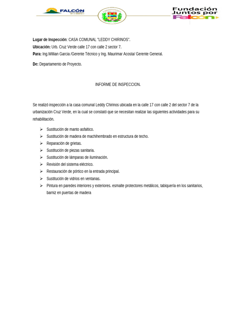 Informe de Inspeccion | PDF