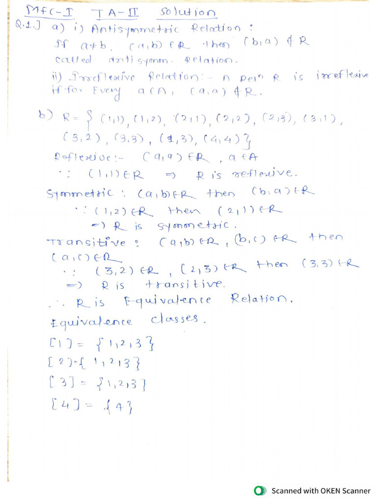 MFC-I TA II Solution | PDF