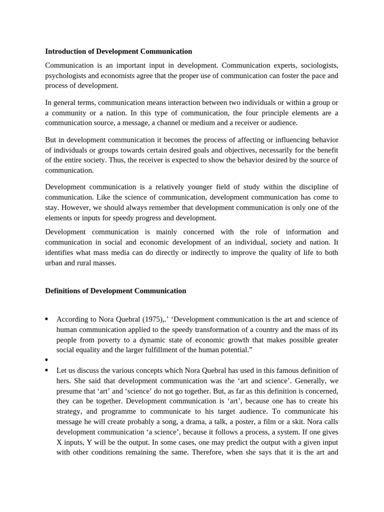 Introduction of Development Communication | PDF | Communication | Social Psychology