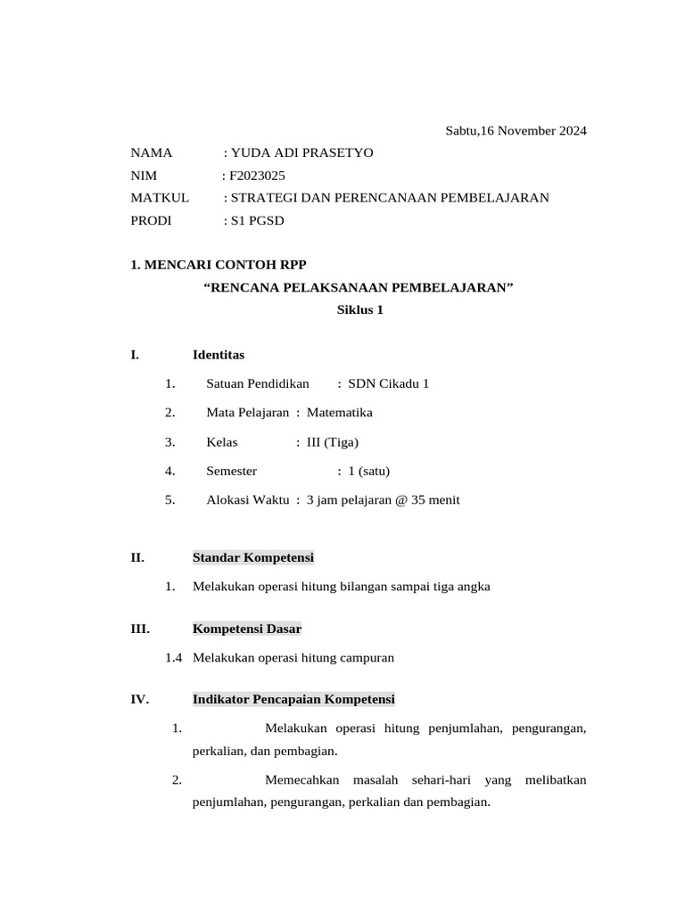 Uts (RPP) - Yuda Adi Prasetyo | PDF