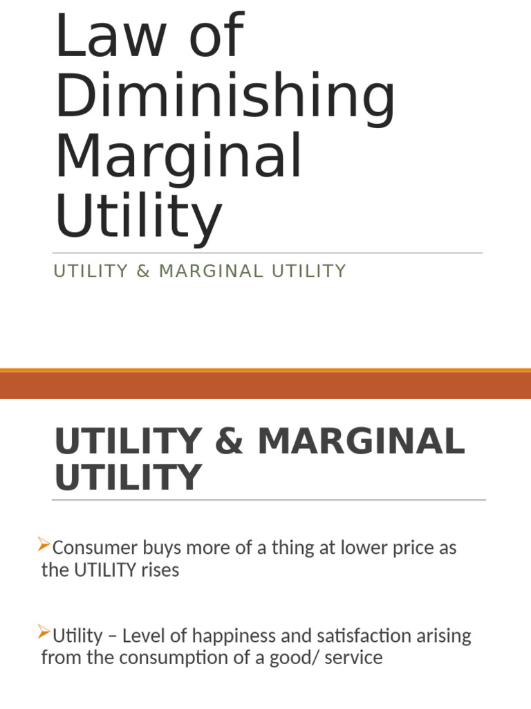Marginal Utility | PDF | Utility | Marginal Utility