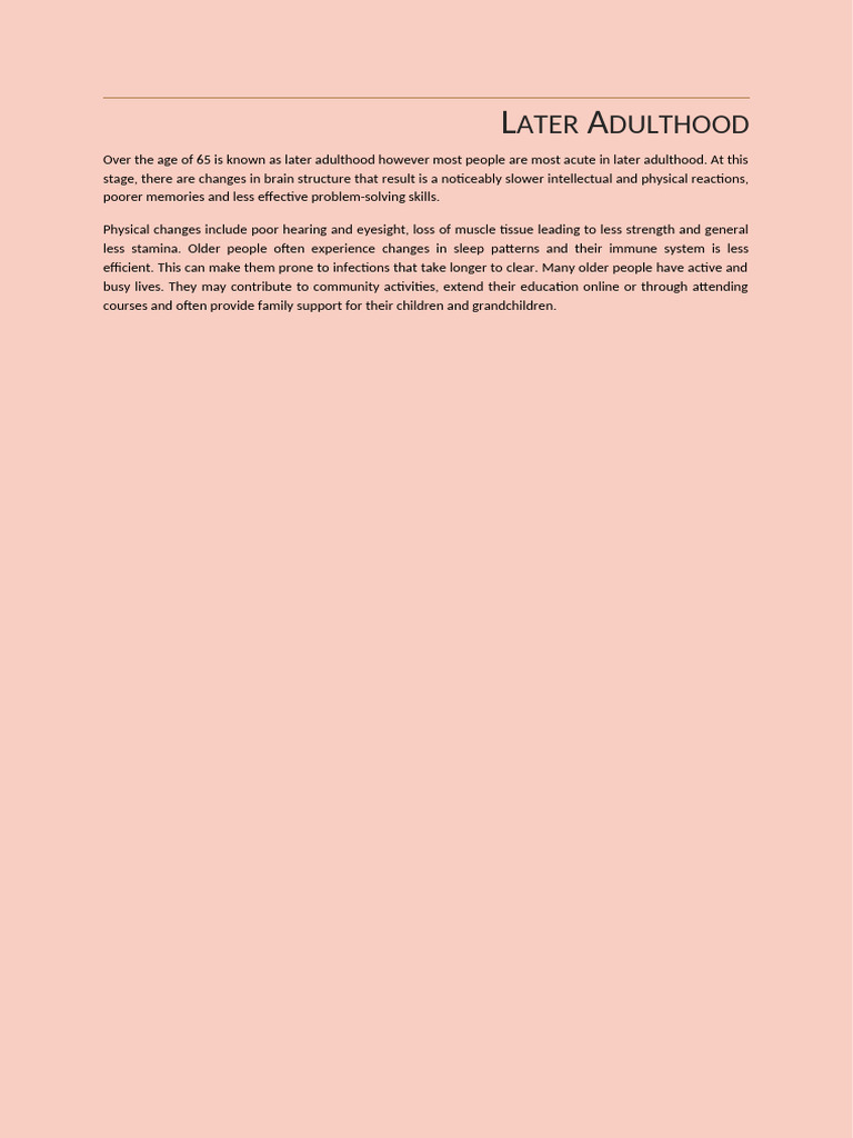 Engaging in Later Adulthood | PDF