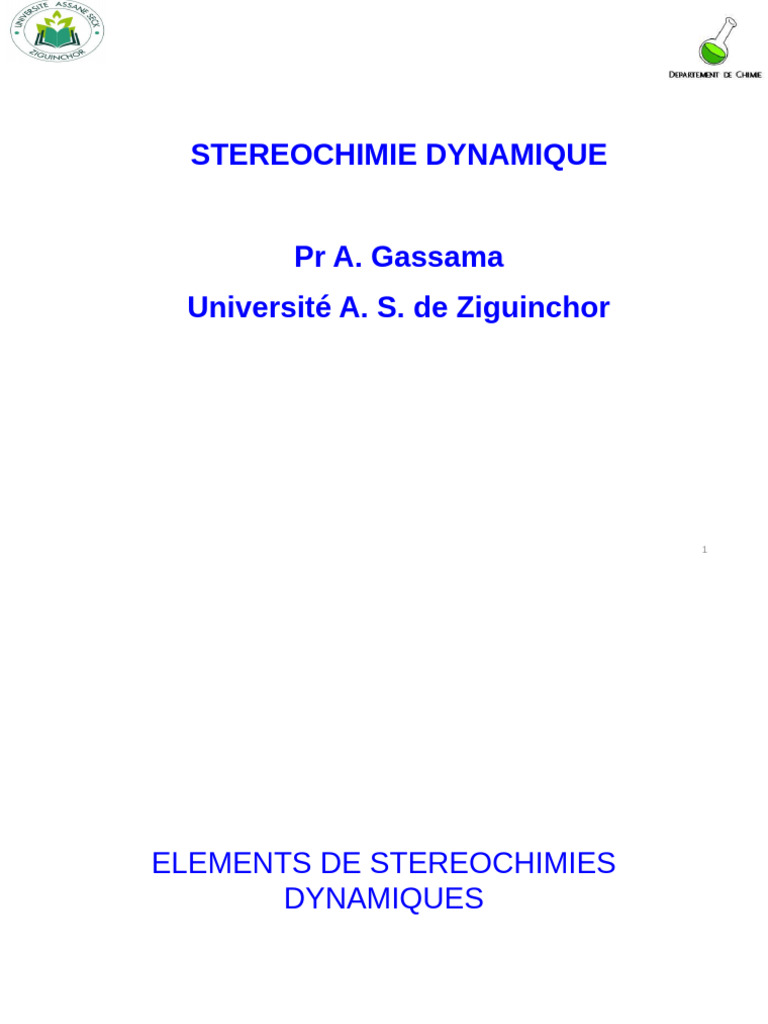 Chi-Elements de Stereochimie Dynamique L3 | PDF | Chiralité (chimie ...