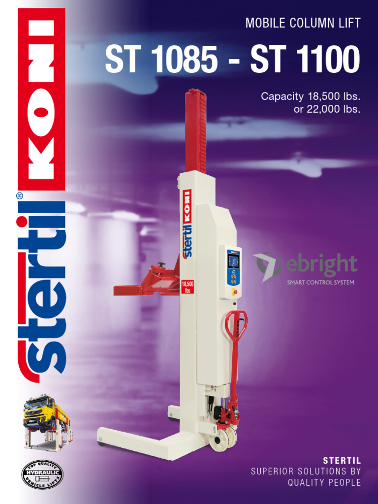 Stertil Koni Mobile Column Lift Brochure | PDF | Elevator | Touchscreen