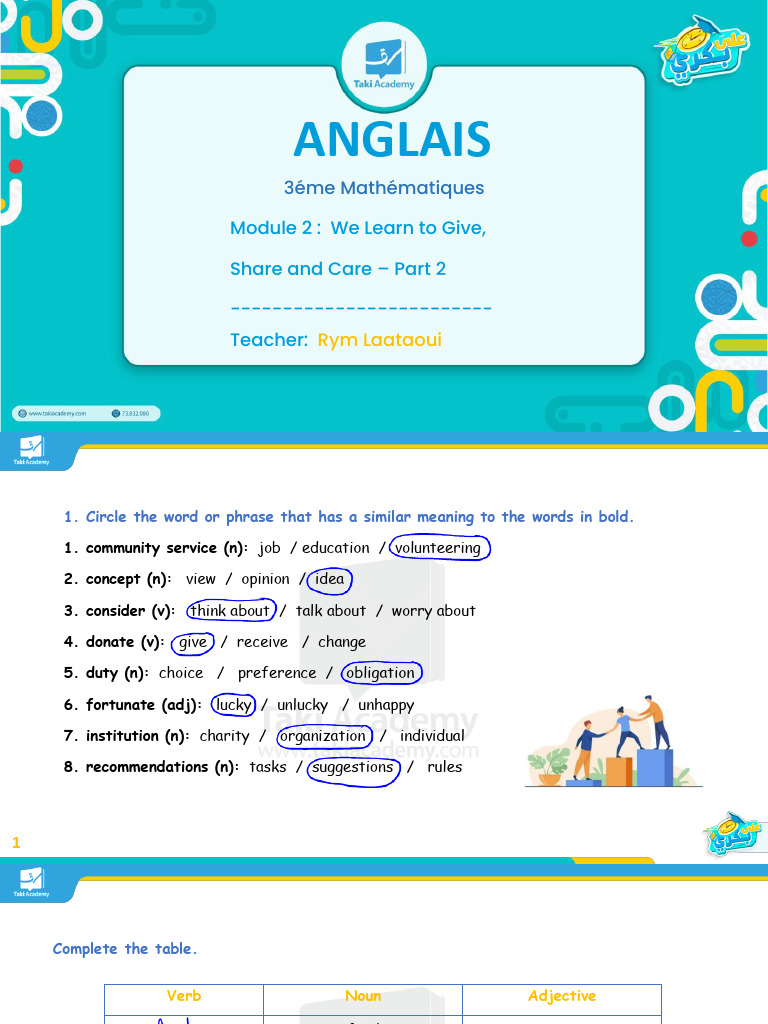 Module 2 - Part 2 - 3éme Math | PDF | Adjective | Nelson Mandela