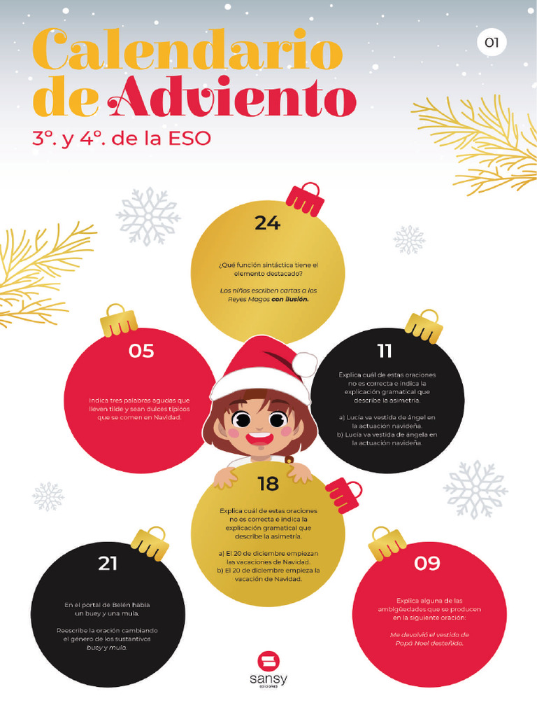Calendario Adviento 3o. Y 4o. ESO | PDF