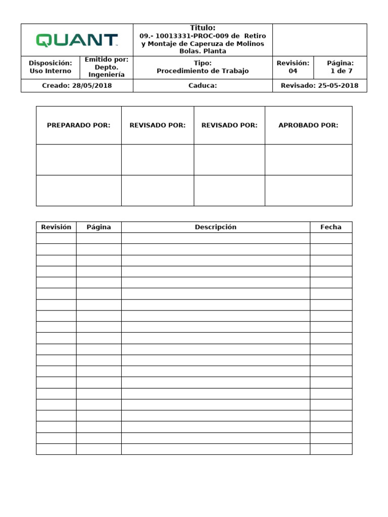 Procedimiento de Montaje de Caperuza | PDF