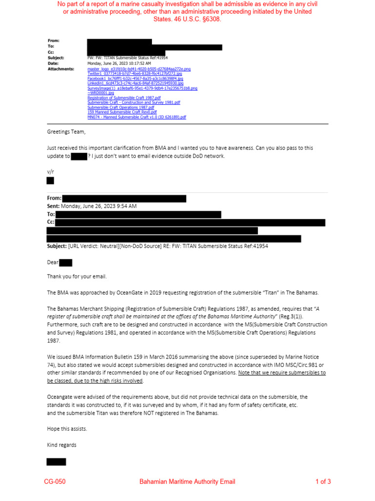 Cg-050 Bahamian Maritime Authority Email | PDF