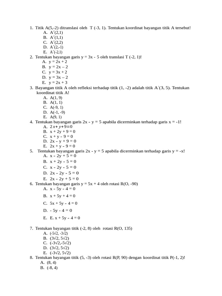 soal kelas 12-1 mtk | PDF