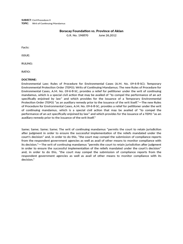 Boracay Foundation vs. Province of Aklan | PDF