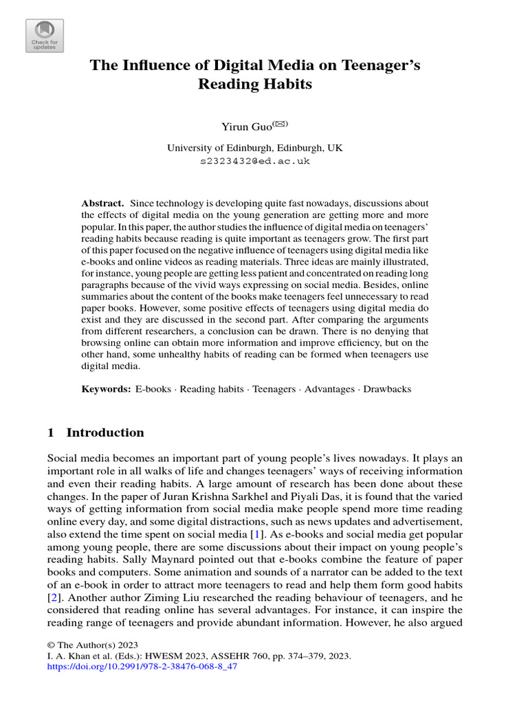 Annotated Impact of Digital Technologies On Reading v2 | PDF | E Reader ...