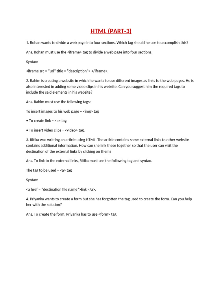Html Part 3 Pdf
