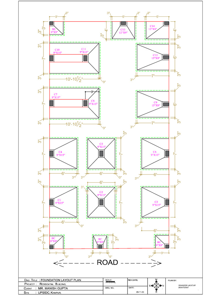 Foundation Layout-Manish Gupta (Satnam) - Model | PDF