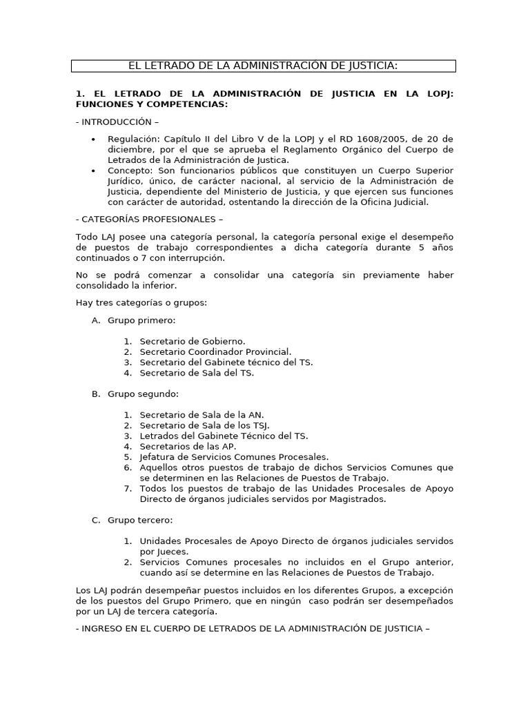 El Letrado de La Administración de Justicia | PDF | Escribano | Juez